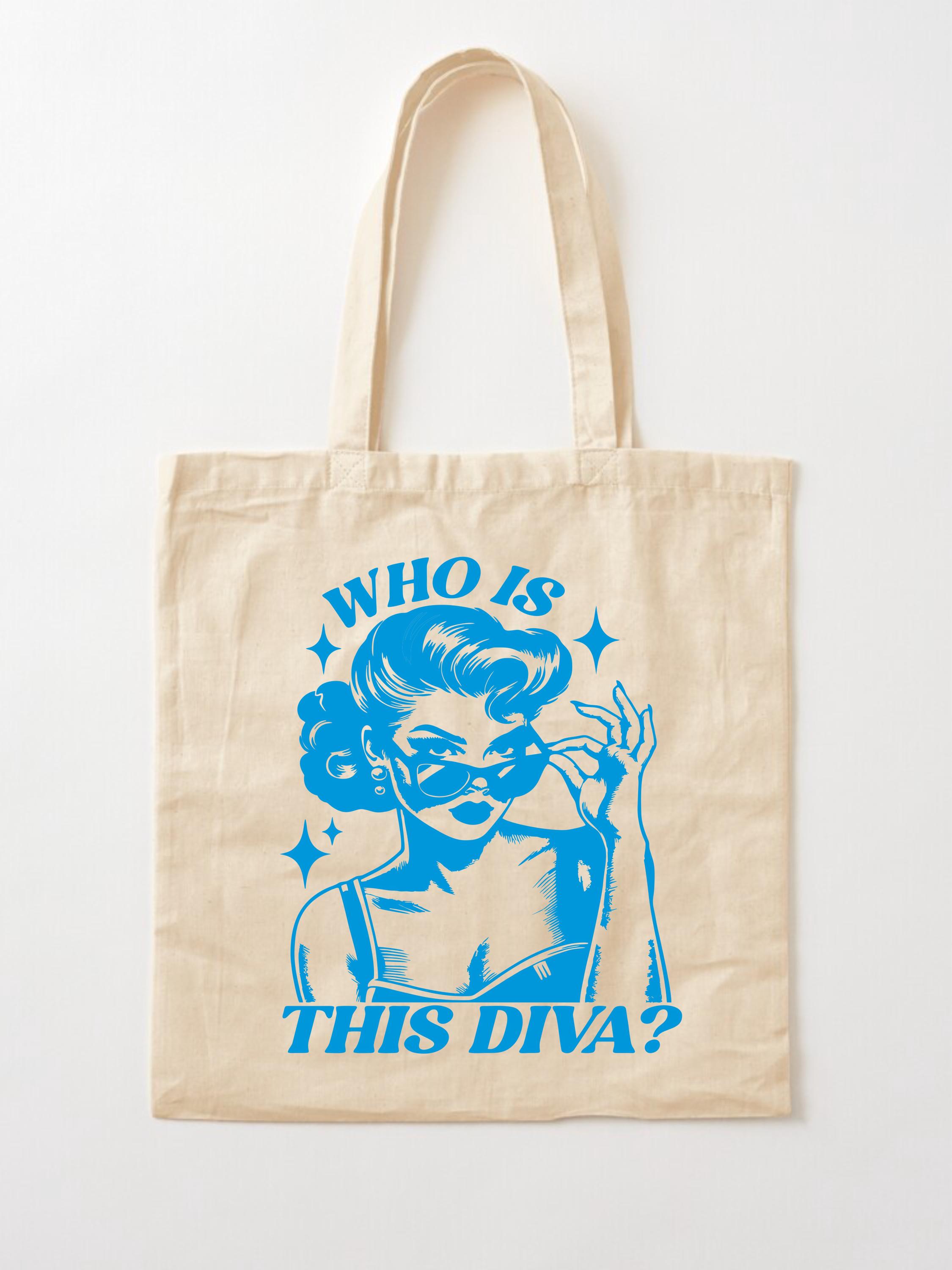 Who is This DIVA Tote Bag, Canvas Tote Bag, Funny Gift Tote Bag, Retro ...