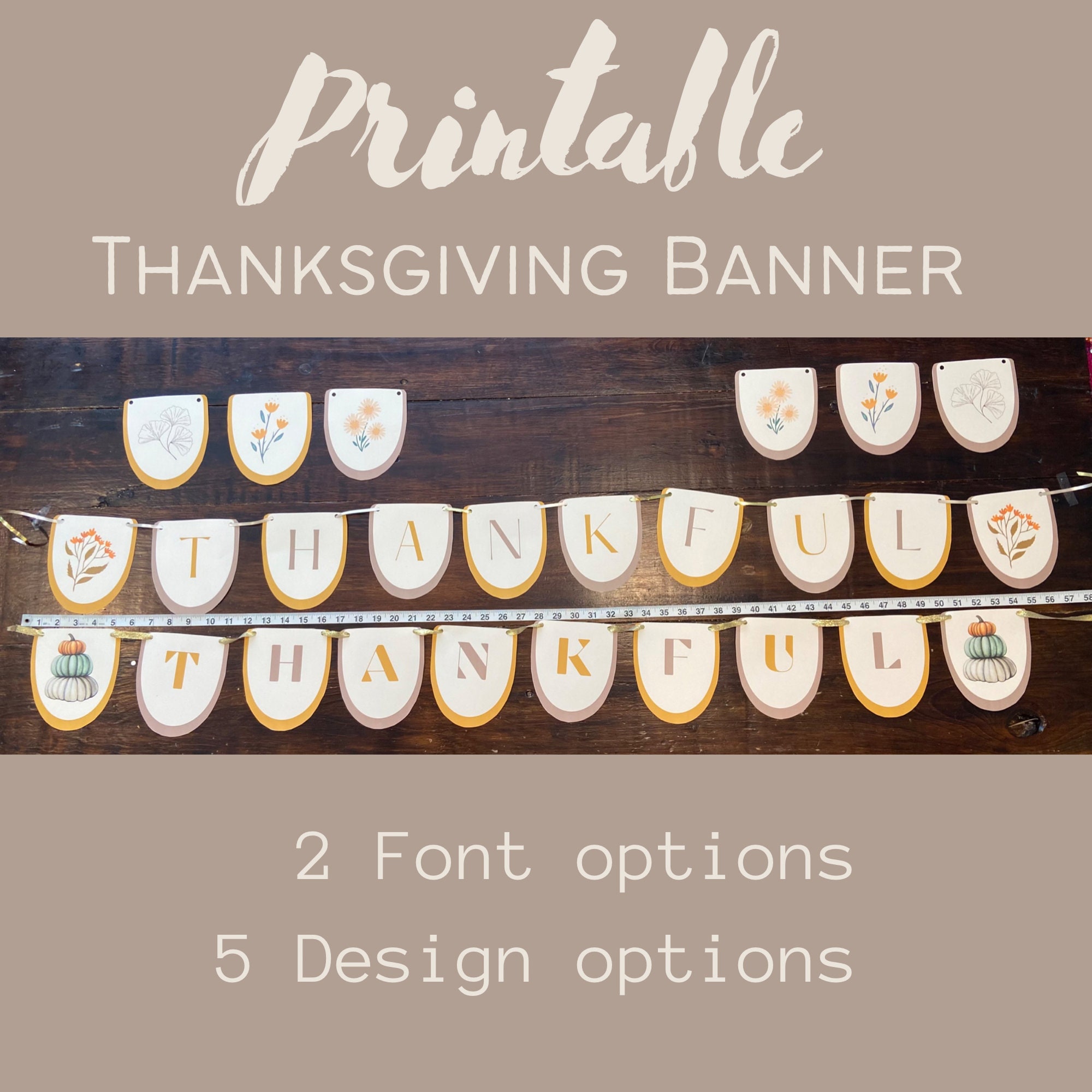 PDF Printable Thanksgiving Banner - Etsy