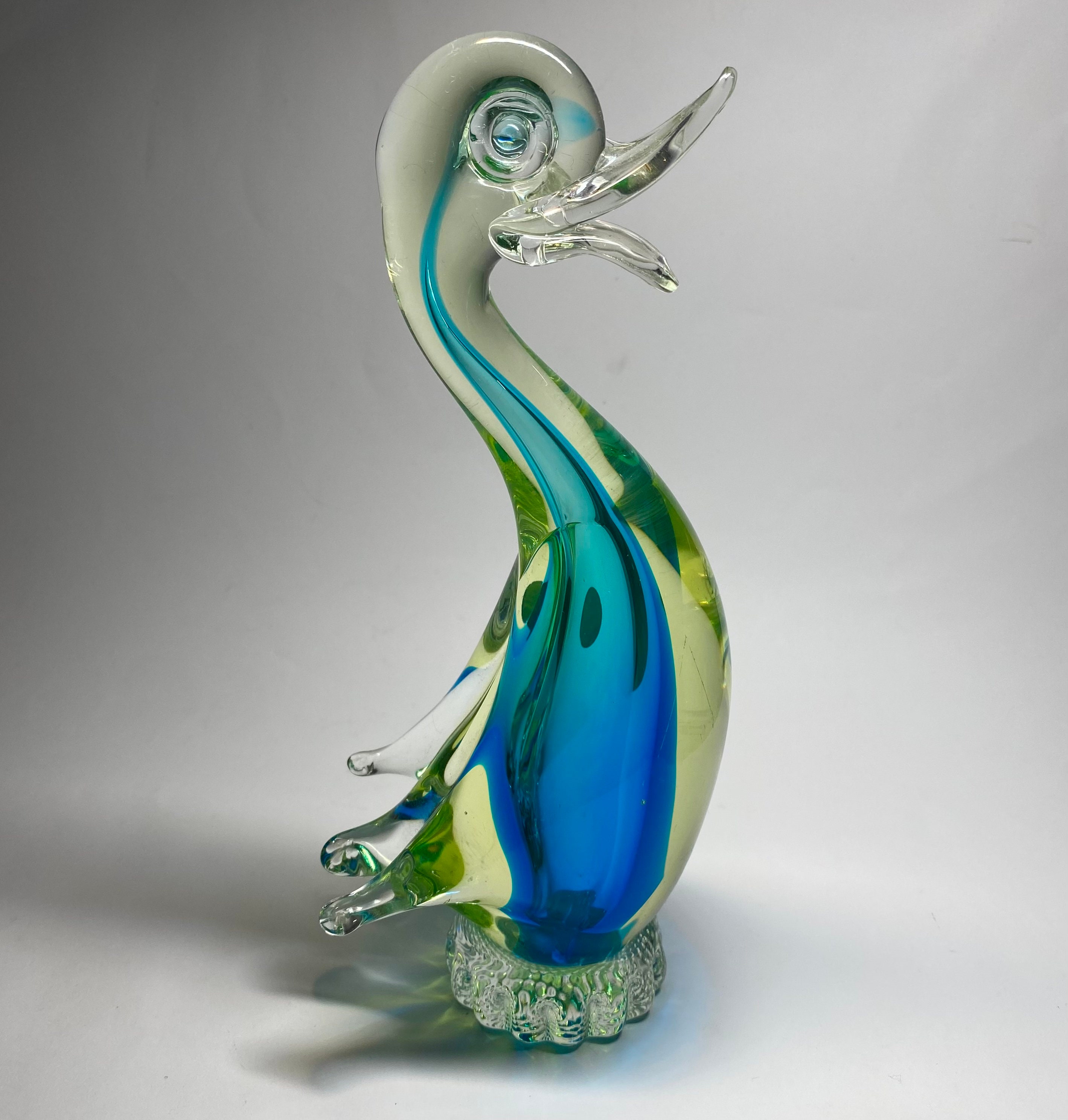 Uranium Glass Murano Duck in Perfect Condition Original Label RARE NEW ...