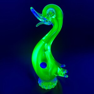 Uranium Glass Murano Duck in Perfect Condition Original Label RARE NEW ...