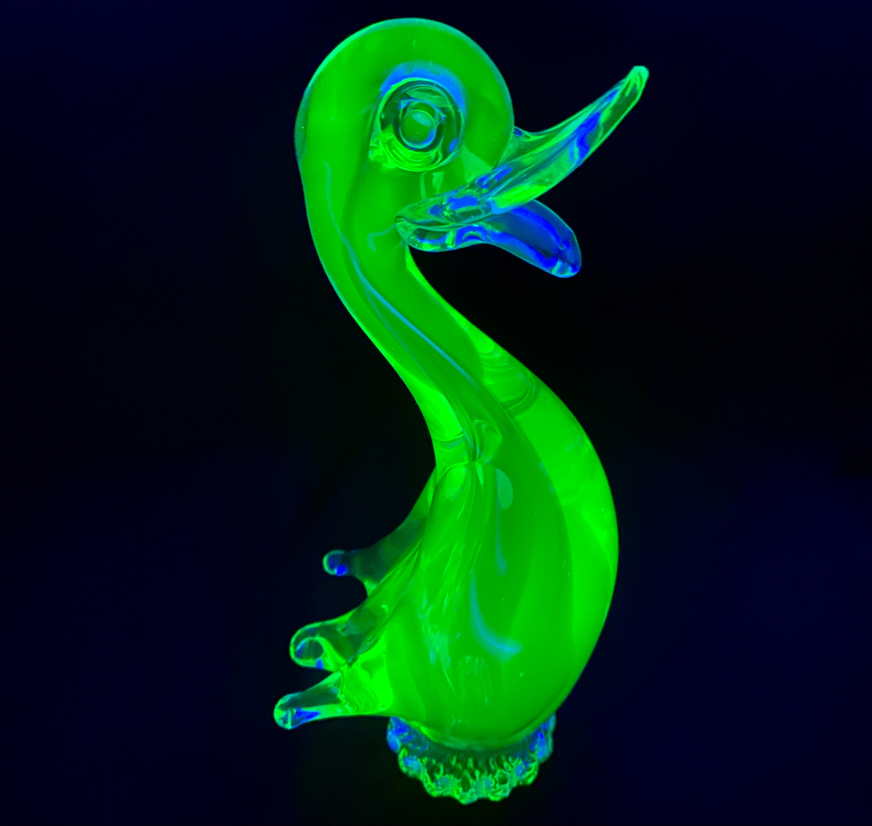 Uranium Glass Murano Duck in Perfect Condition Original Label RARE NEW ...