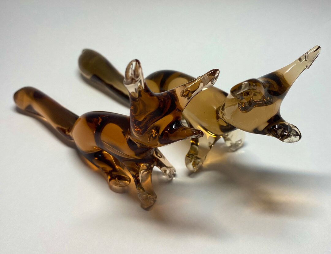 Vintage Rare Glass Foxes Made in Czechoslovakia, 1960s | FREE SHIPPING ...