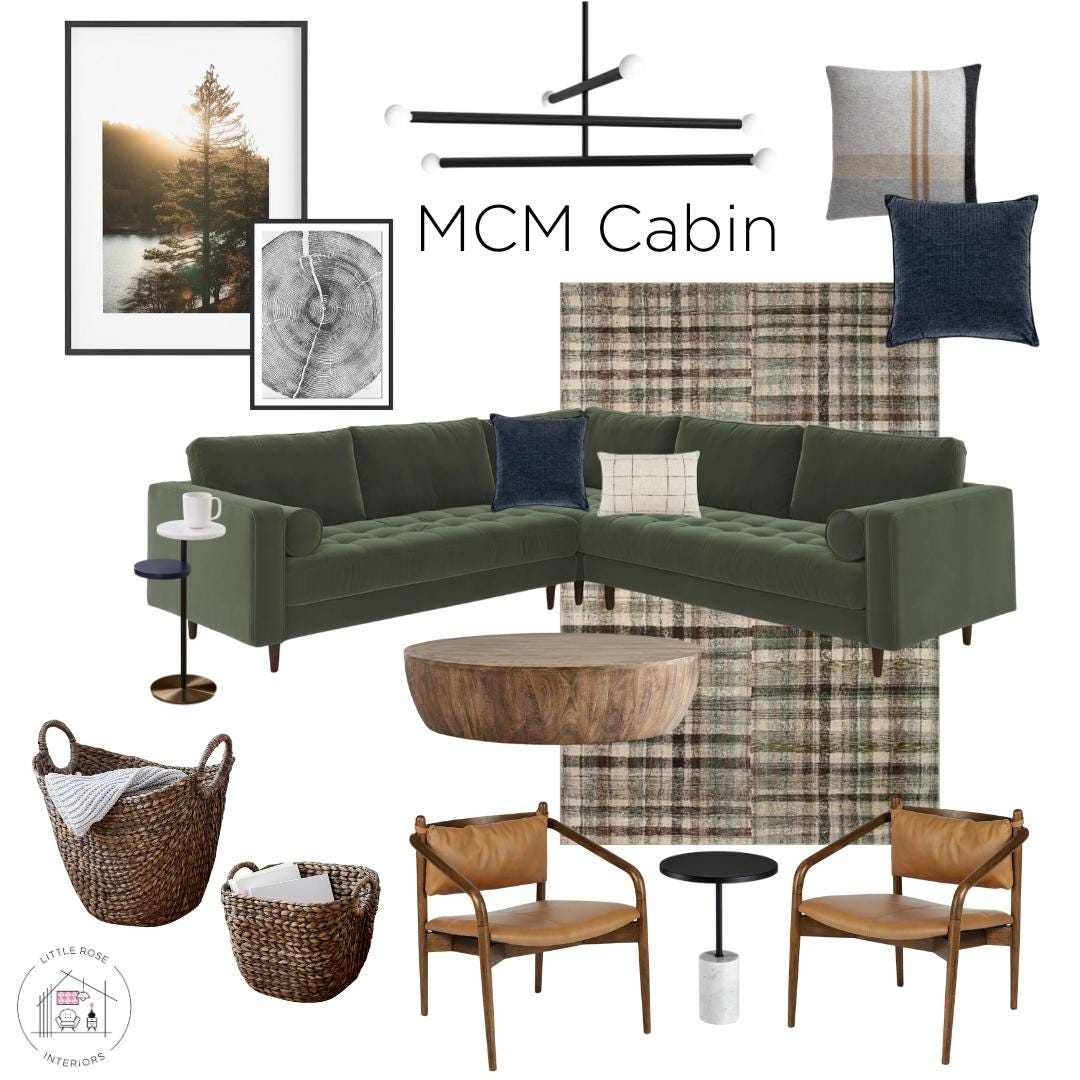 Mid-century Modern Cabin Design Board|mood Board|online Interior Design ...
