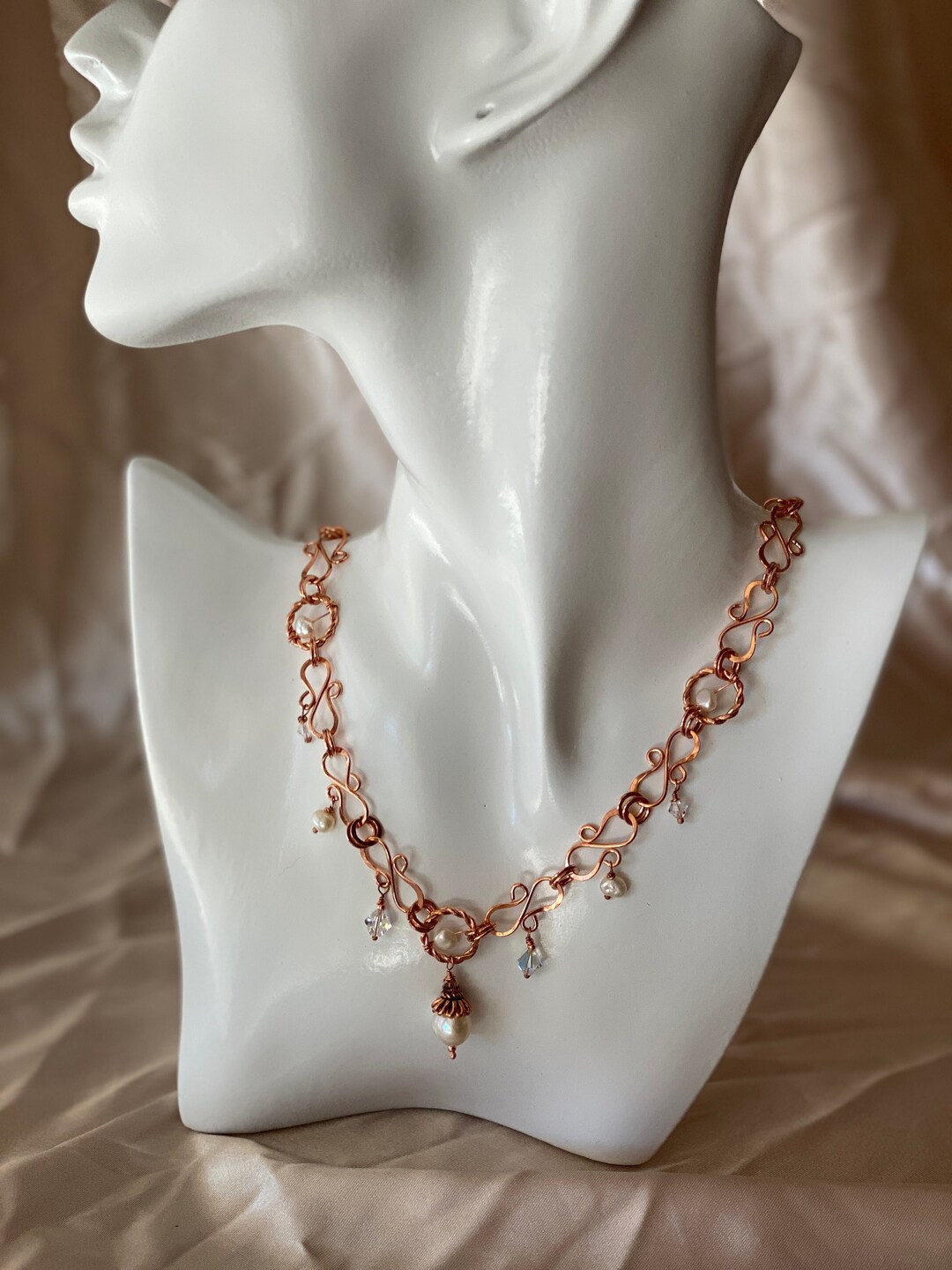 Copper Chain, Handmade Copper Artisan Necklace, Solid Copper Link ...