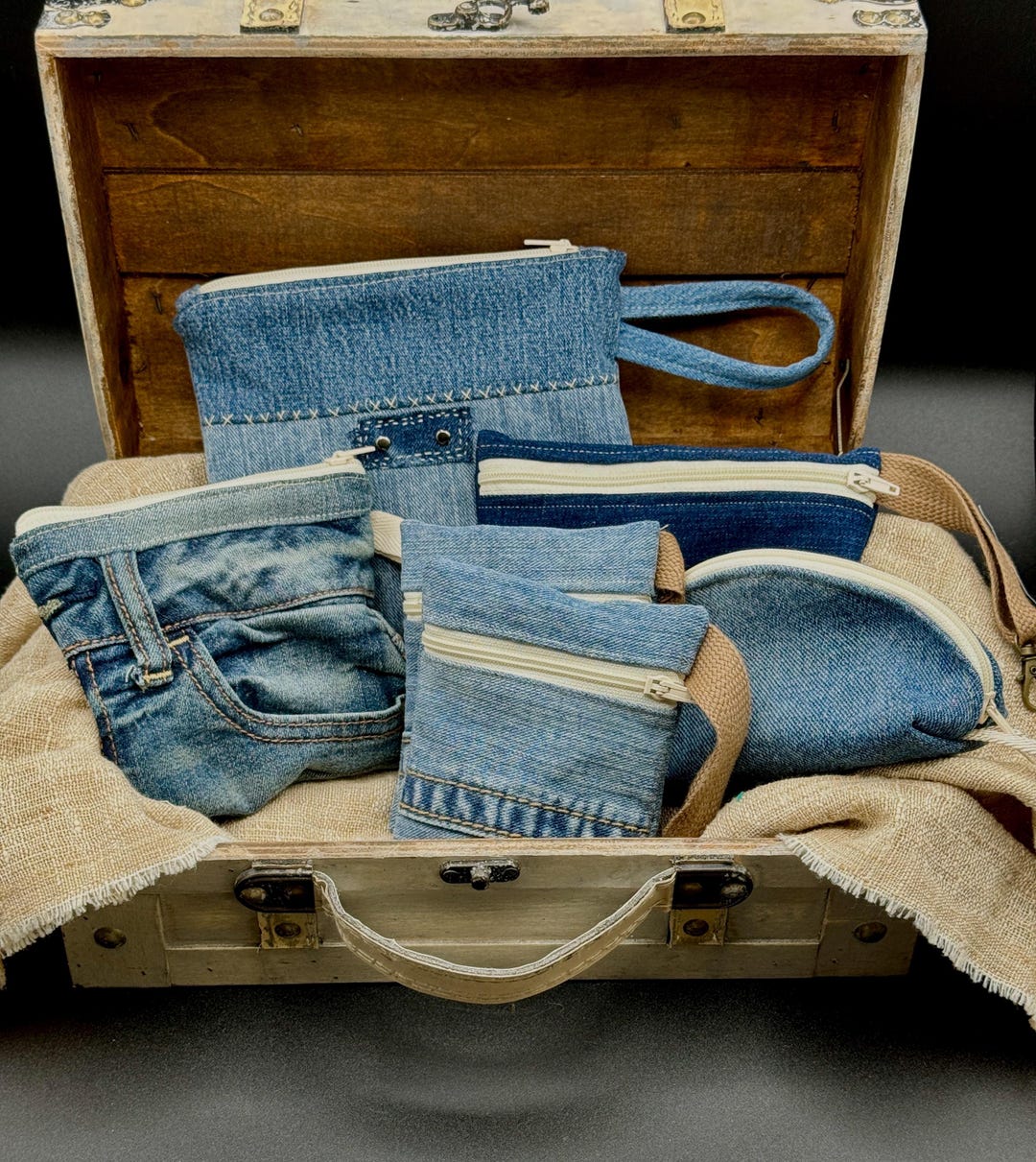 Upcycled Denim Coin Purse, Handmade Recycled Jeans Zippered Pouch - Etsy