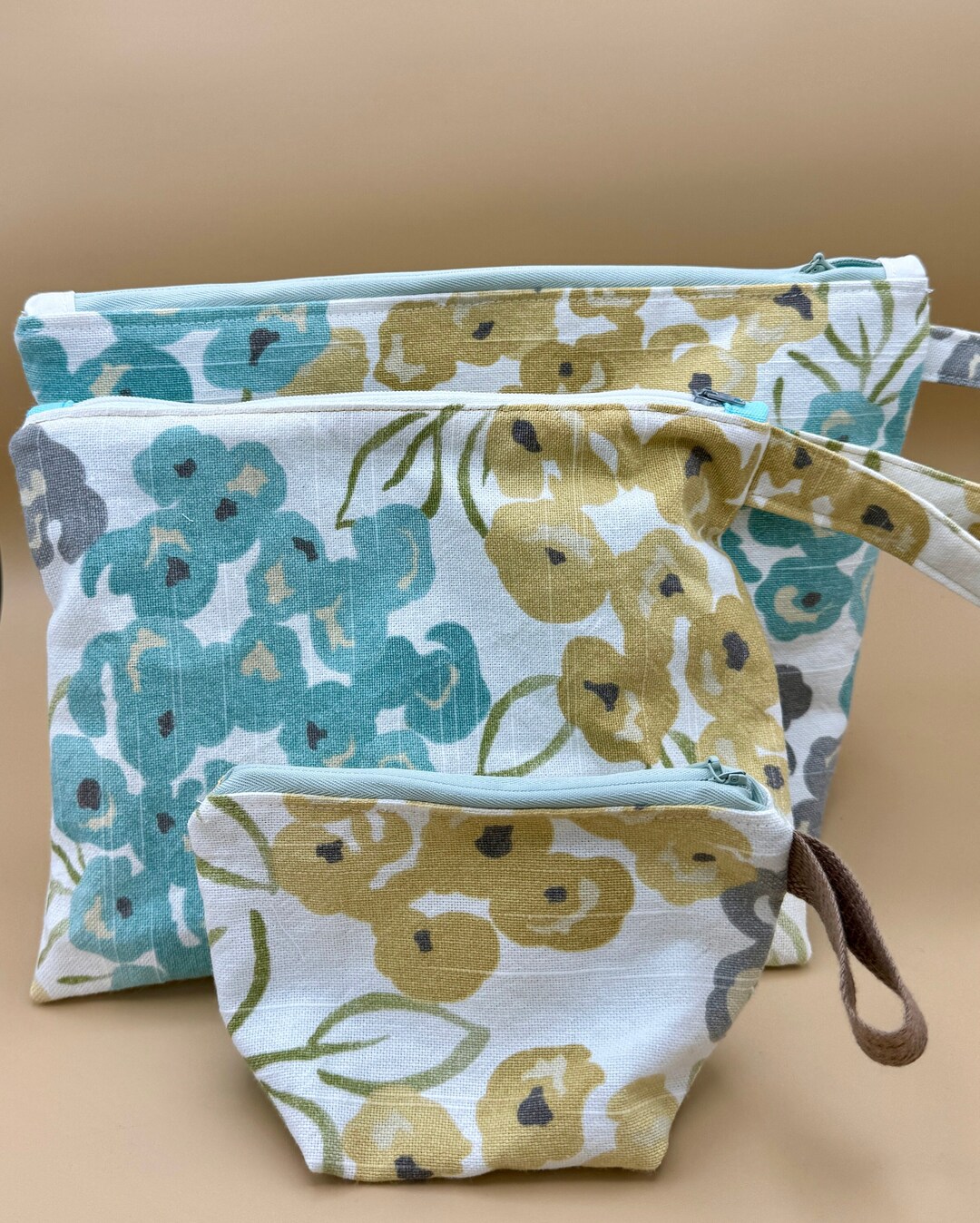 Zippered Bag Set, Zippered Bags for Organizing, Packing, Makeup, Floral ...