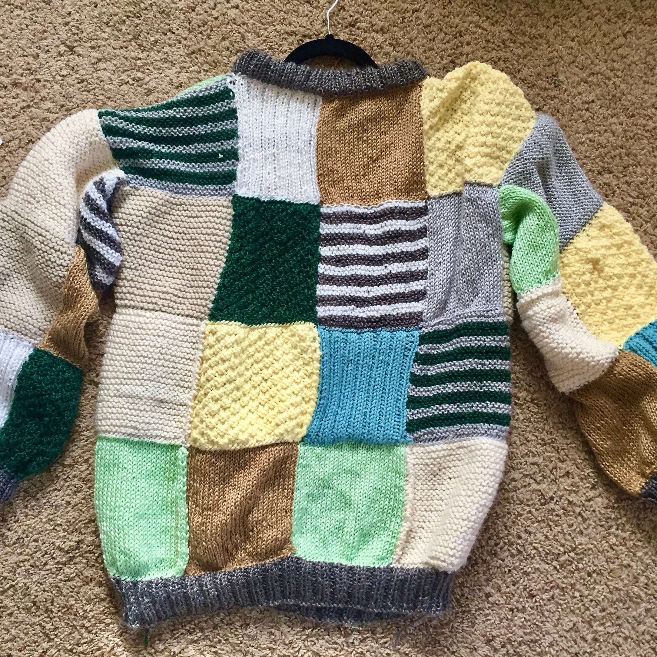 Color Block Sweater Knitting Pattern | DIGITAL PATTERN ONLY (no ...