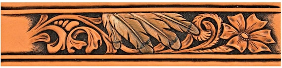 Feather & Floral Pattern for 1 1/4 Belt DIGITAL - Etsy