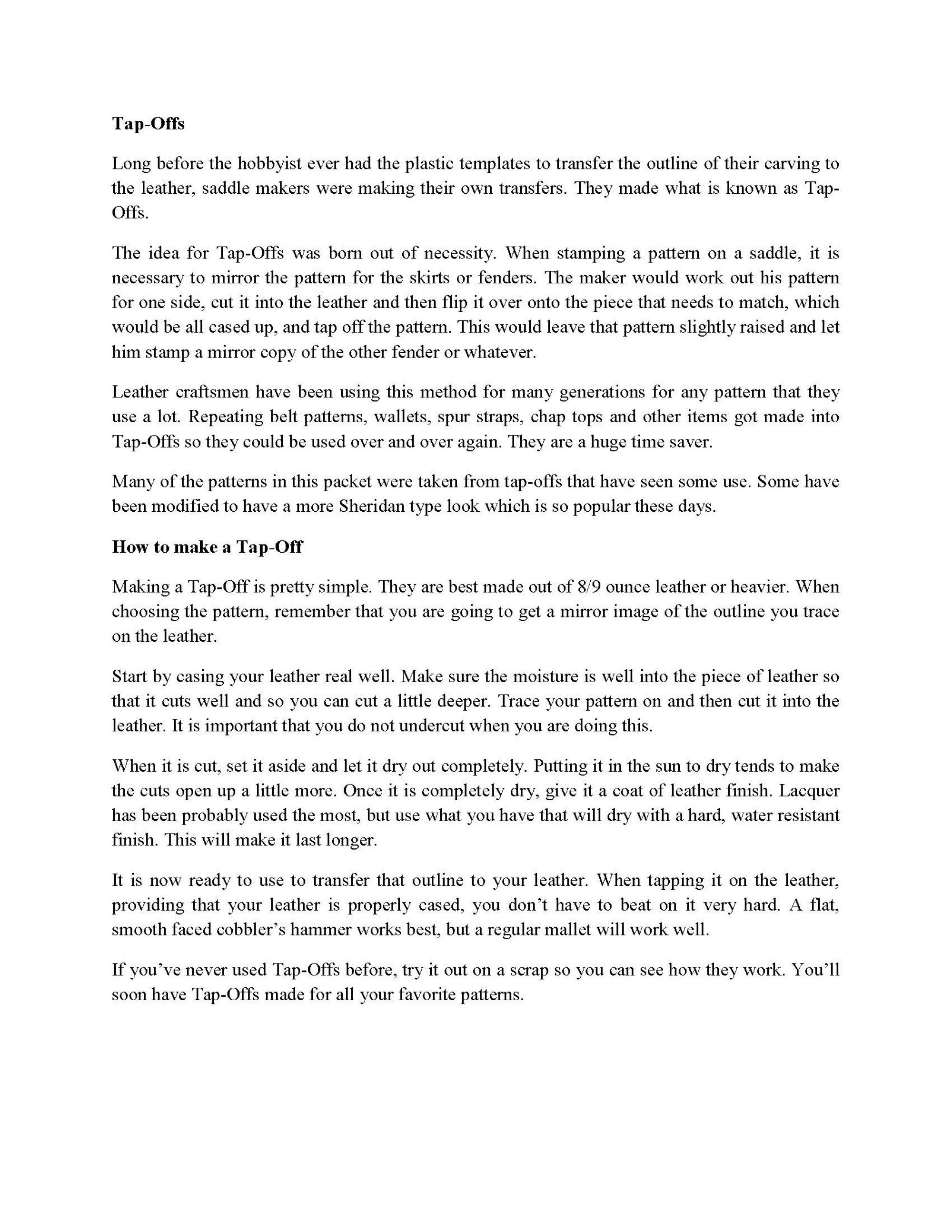 Sheridan Style Corner Tap-off Tracings Leather Patterns [DIGITAL ...