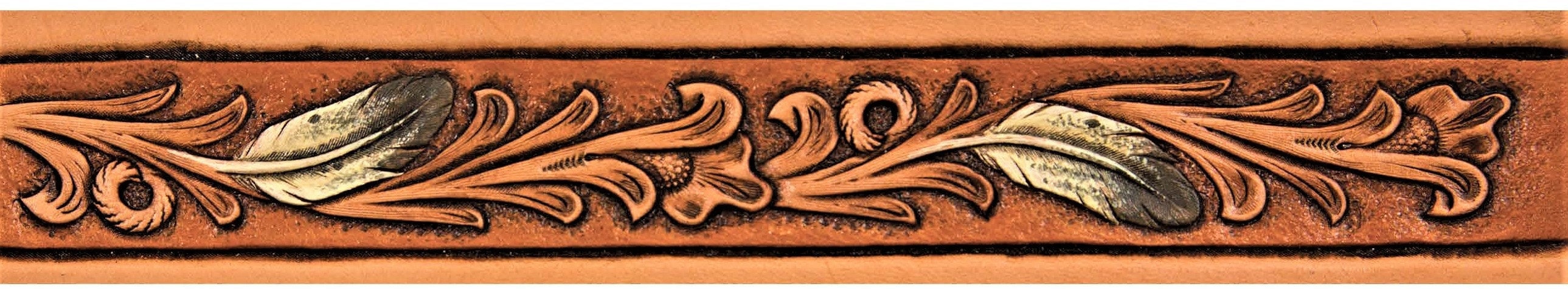 Feather & Floral Pattern for 1" Belt [DIGITAL DOWNLOAD] - Etsy