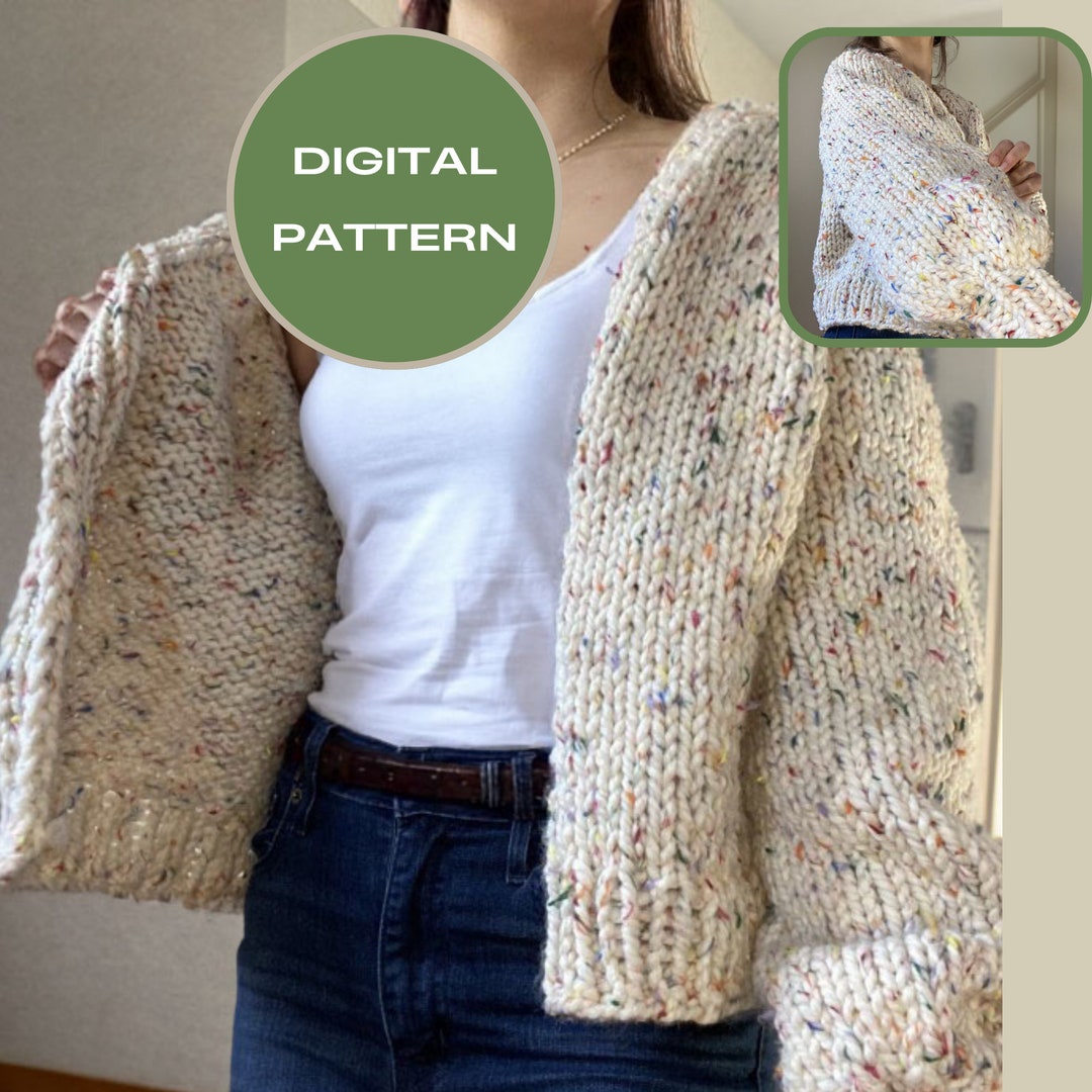Knitting Cardigan Pattern, Chunky Cardigan Pattern, Wool Cardigan, Knit ...