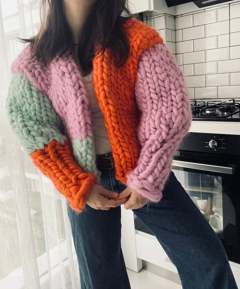 Chunky Cardigan, Wool Cardigan, Knit Chunky Cardigan, Hand Knit Cardigan - Etsy