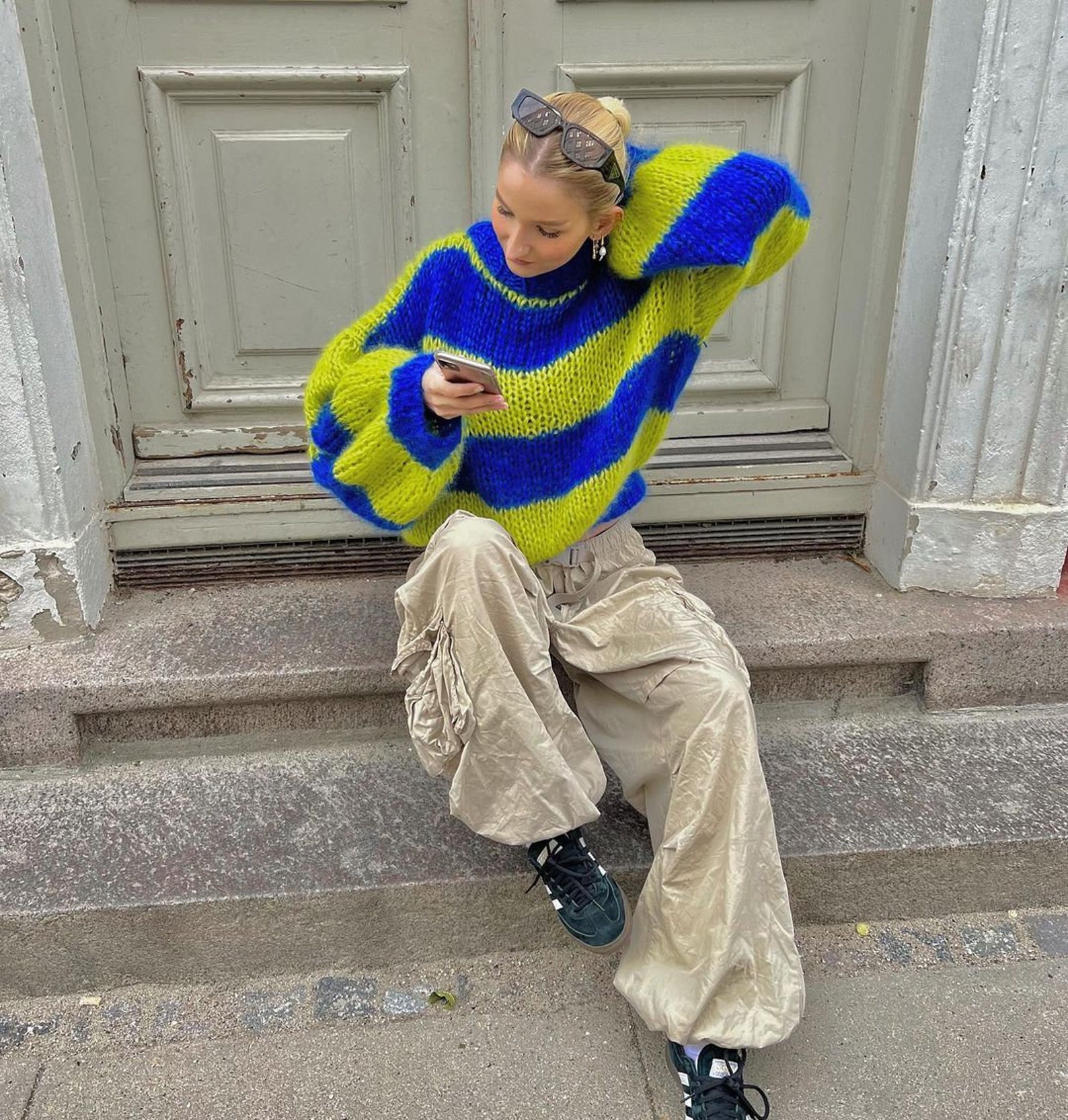 Colorful Striped Sweater, Crochet Sweater, Hand Knitted Warm Sweater ...