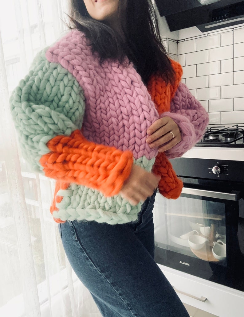 Chunky Cardigan, Wool Cardigan, Knit Chunky Cardigan, Hand Knit Cardigan - Etsy