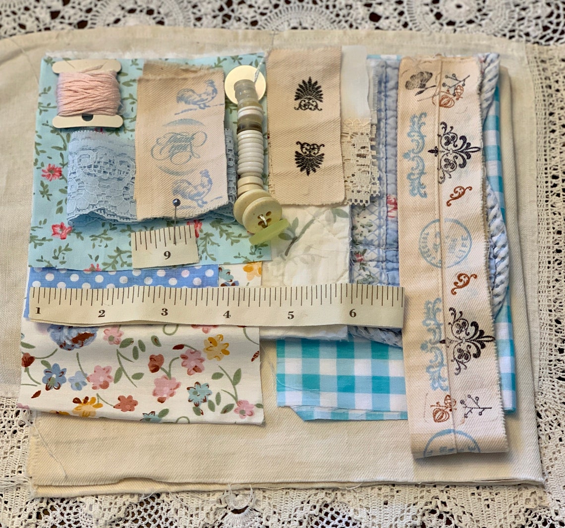 Vintage Craft Bundles Slow Stitch Antique Fabric Craft Packs Vintage ...