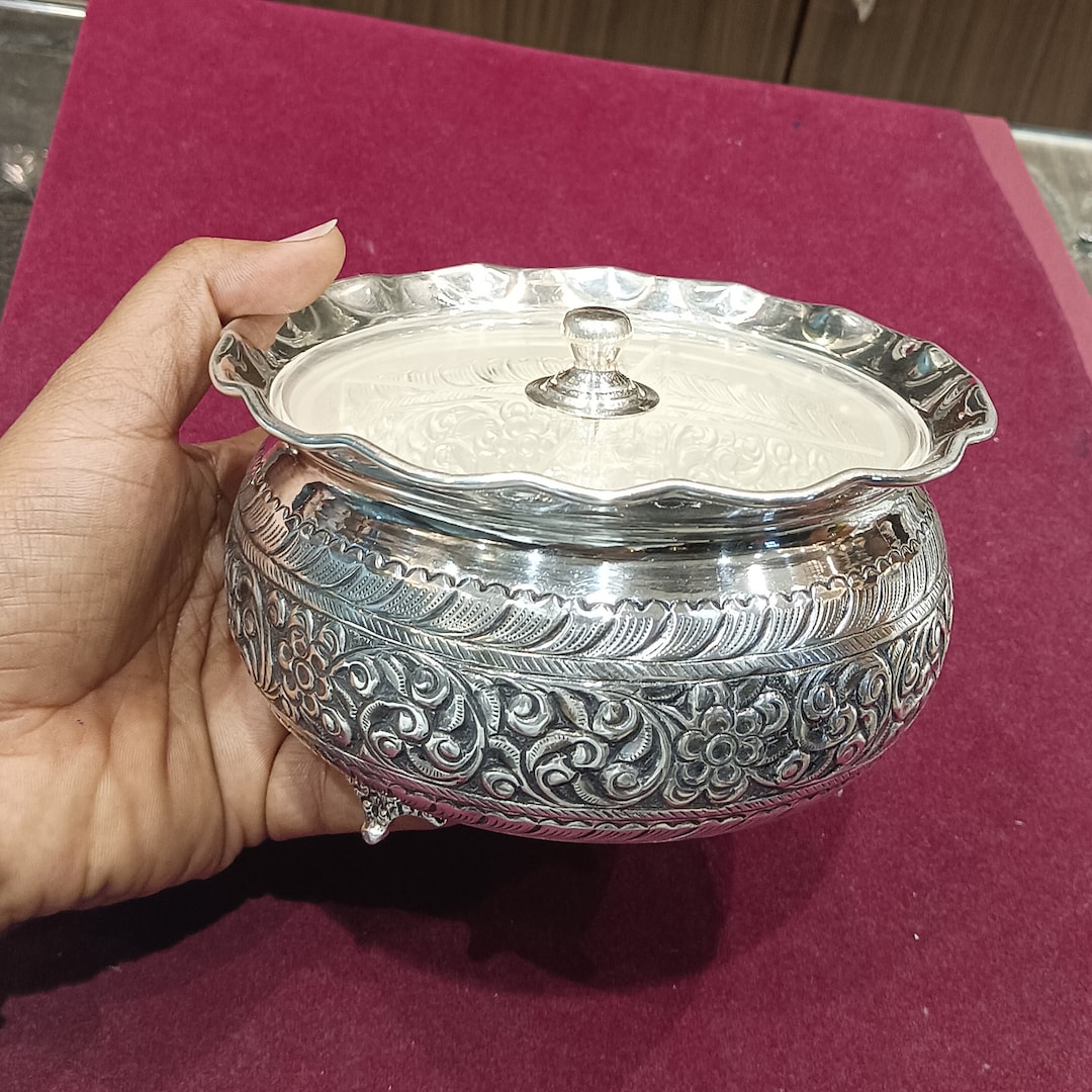 Mothers Day Sterling Pure Silver Food Box New Design Silver Dry Fruits ...