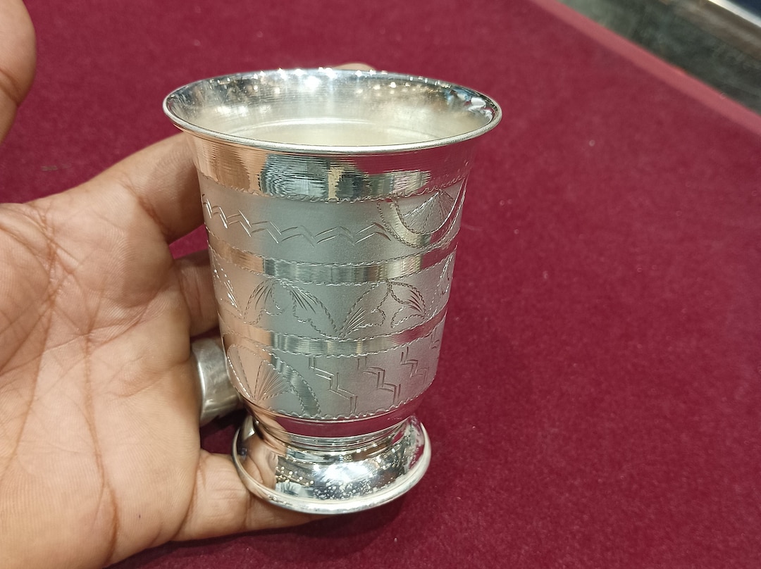Pure Silver Water Glass, 925 Solid Silver Tumbler, Silver Handmade ...