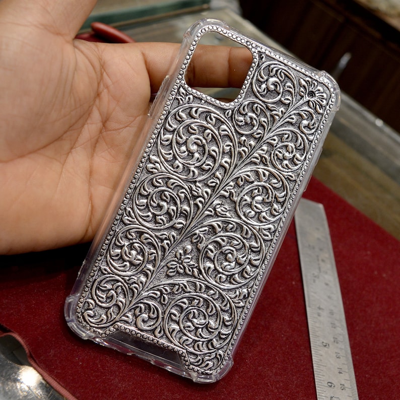 925 Sterling Silver iPhone Cover | Pure Solid Silver Mobile Case ...