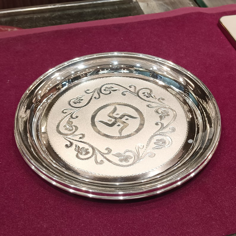 Artgemsjewellry Pure Silver Plate New Design Thali Solid Silver Plate ...