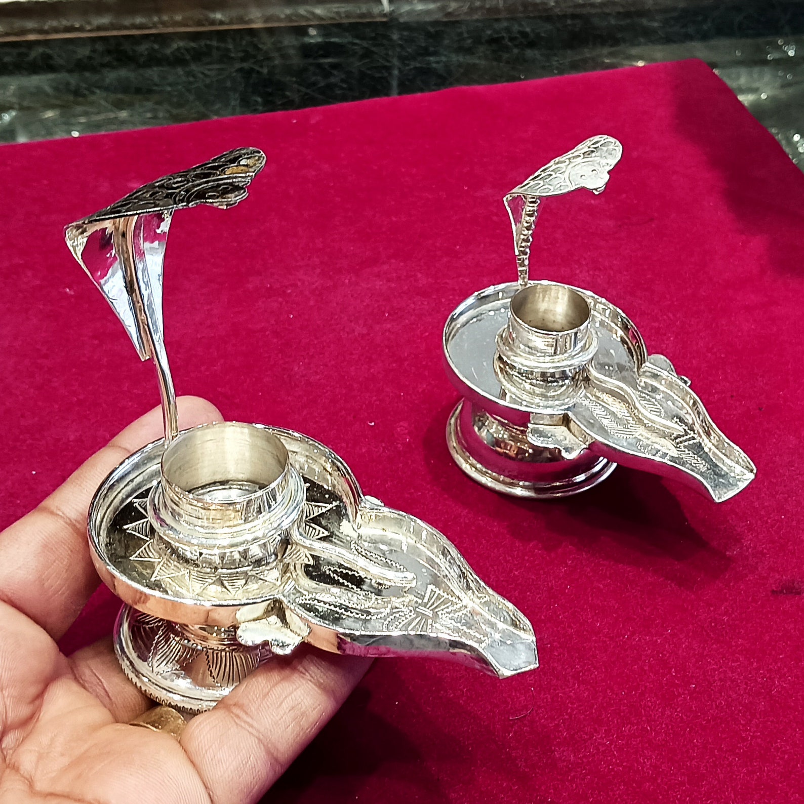 925 Fine Solid Sterling Silver Lord Shiva Lingam Stand/jalheri, Use for ...