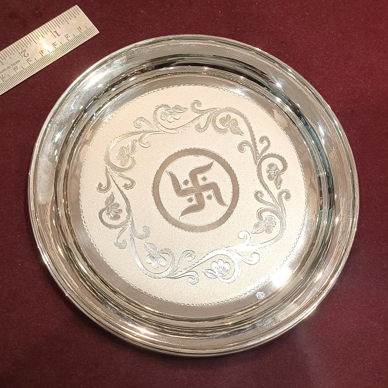 Artgemsjewellry Pure Silver Plate New Design Thali Solid Silver Plate ...