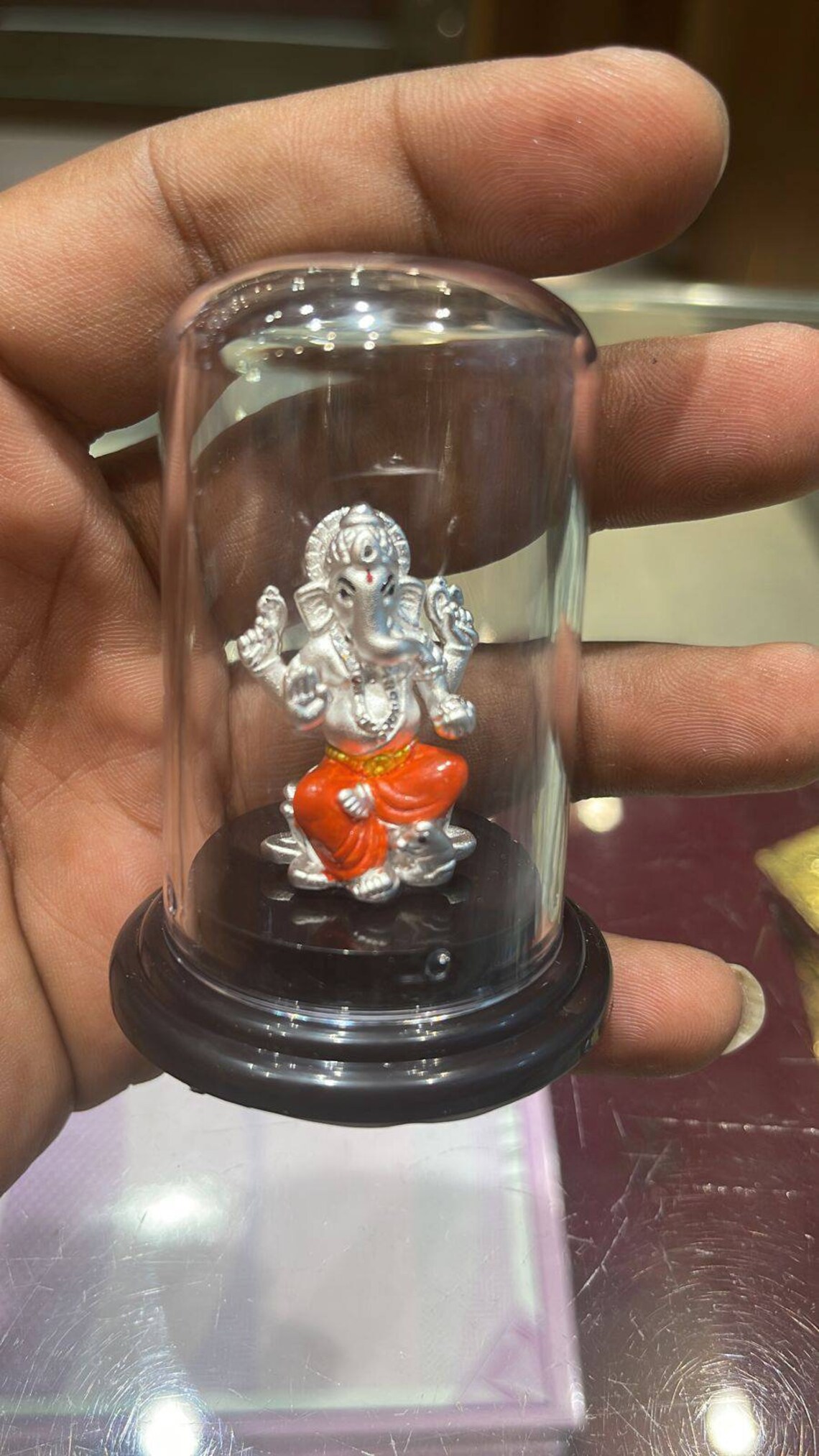 Pure Silver Ganesh Ji Solid Idol/statue for Home Decoration Car, Bus ...