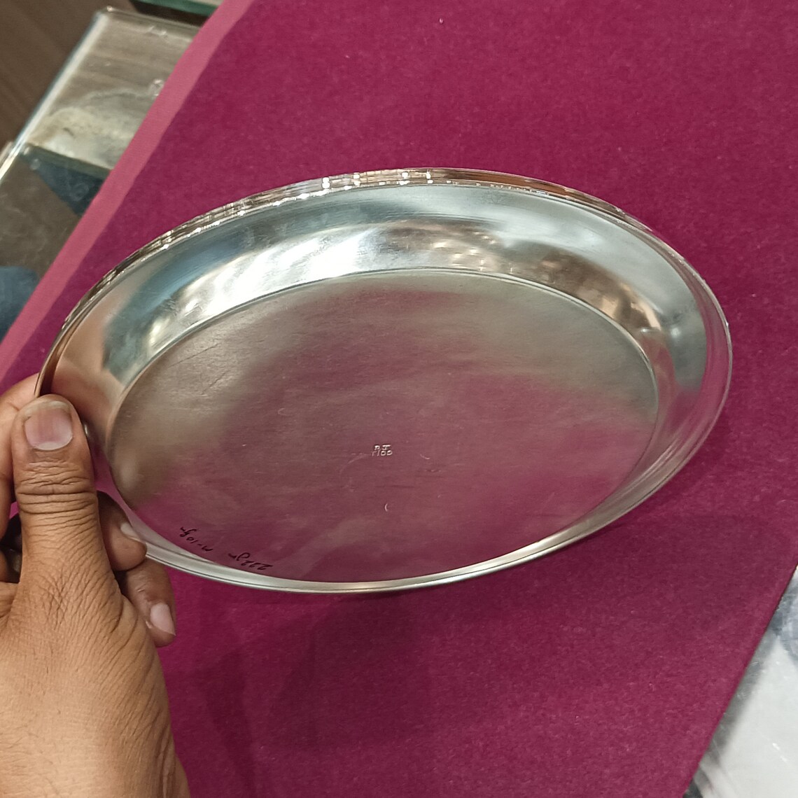 Artgemsjewellry Pure Silver Plate New Design Thali Solid Silver Plate ...