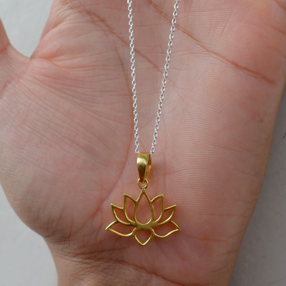 Artgemsjewellry Silver Gold Polished Lotus Pendant 925 Artgemsjewellry Silver Gold Polished Lotus Pendant 925