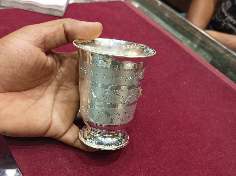 Pure Silver Water Glass, 925 Solid Silver Tumbler, Silver Handmade ...