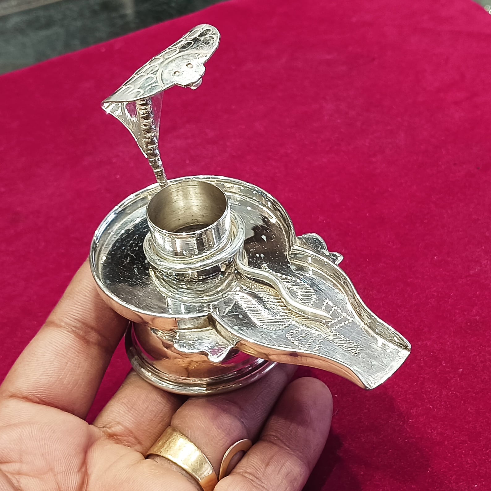 925 Fine Solid Sterling Silver Lord Shiva Lingam Stand/jalheri, Use for ...