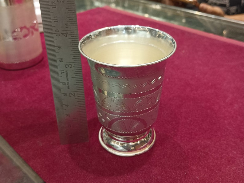 Pure Silver Water Glass, 925 Solid Silver Tumbler, Silver Handmade ...