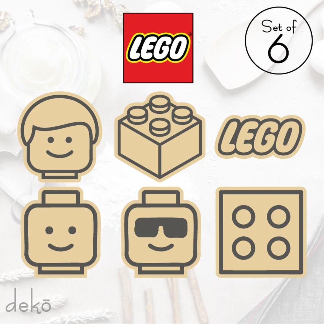 Lego Bricks Cookie Cutters and Fondant Stamps set of 6 Perfect for ...