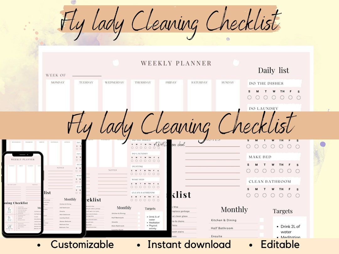 Fly Lady Cleaning Schedule, Fly Lady Printables, Flylady Cleaning ...