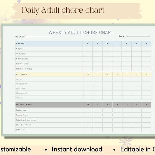 Chore Chart Svg - Etsy