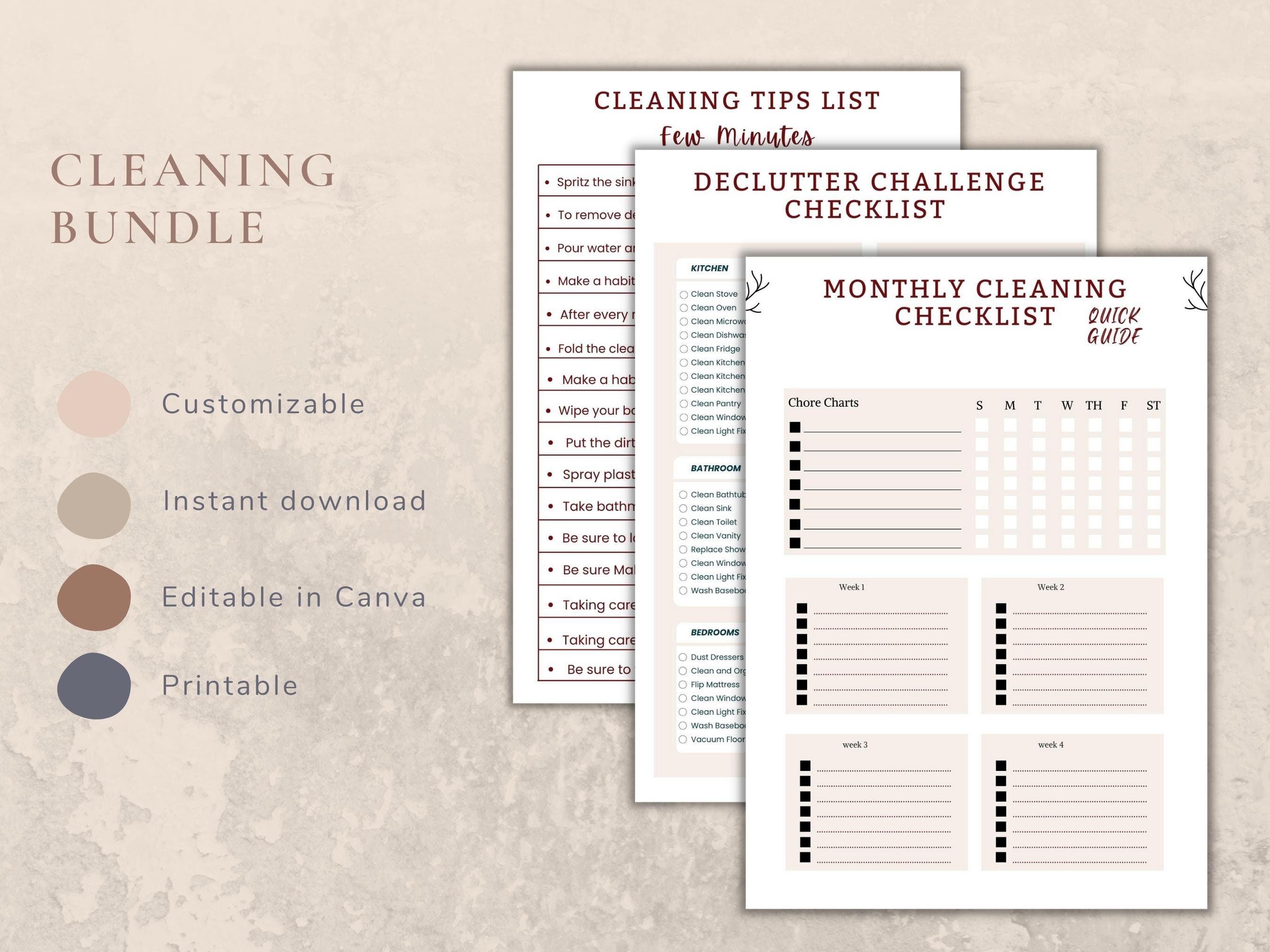 Ultimate Cleaning Checklist Bundle, Adhd Cleaning Schedule, Adaptive ...