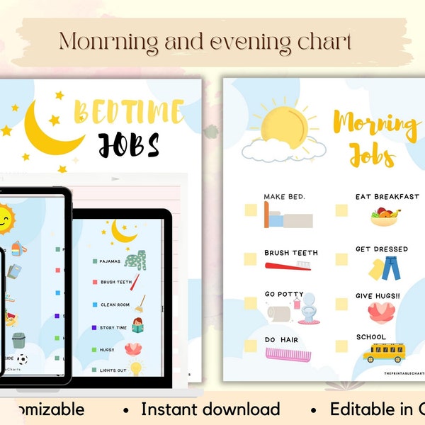 Bedtime Routine Cards - Etsy