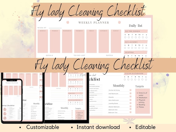 Fly Lady Cleaning Schedule Fly Lady Printables Flylady - Etsy