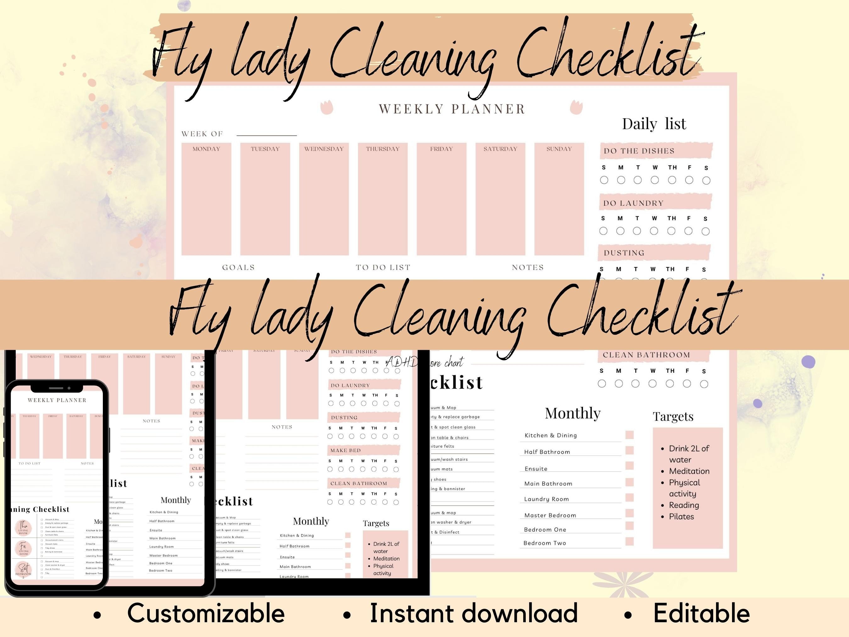 Fly Lady Cleaning Schedule, Fly Lady Printables, Flylady Cleaning ...