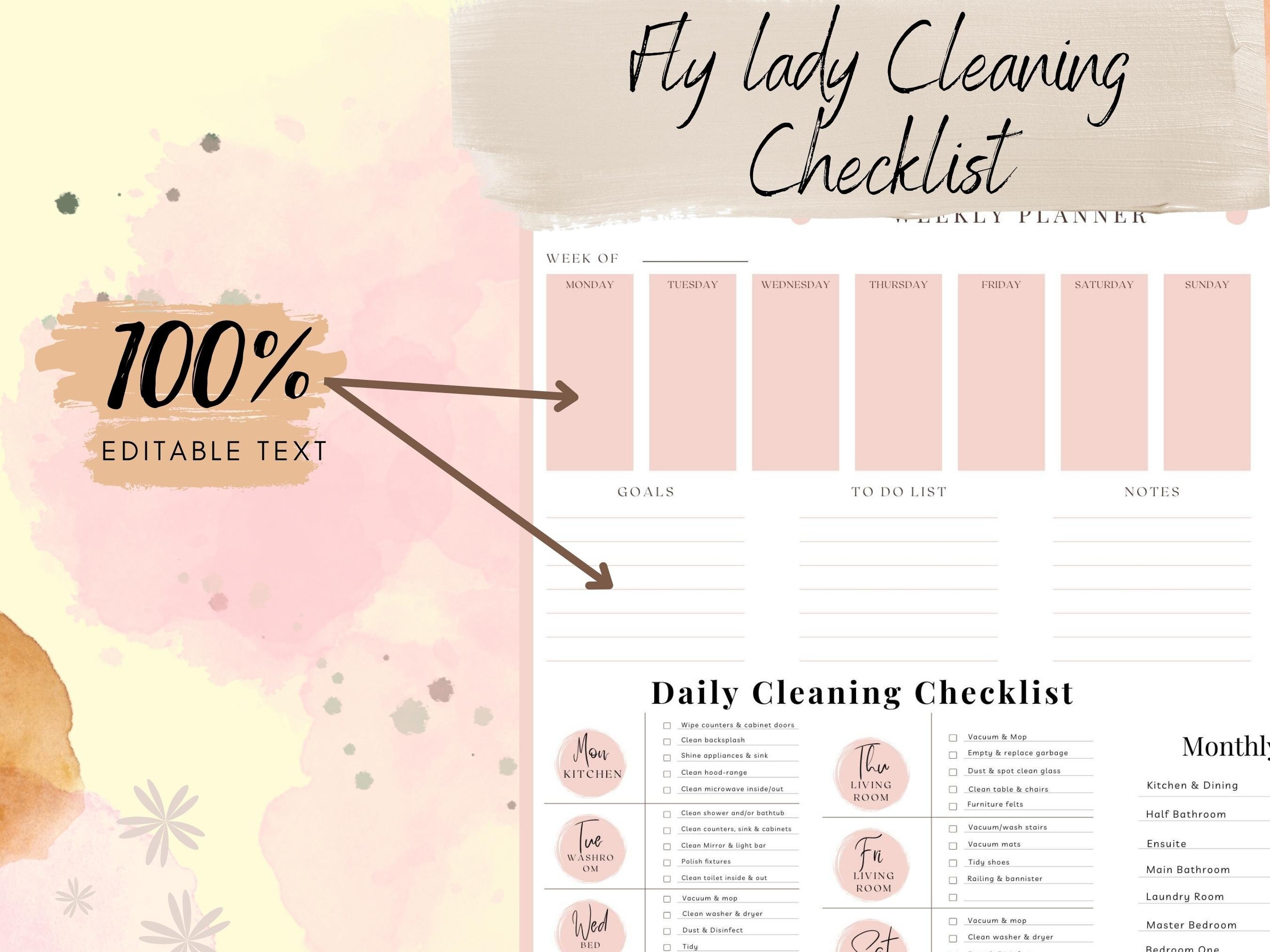 Fly Lady Cleaning Schedule, Fly Lady Printables, Flylady Cleaning ...