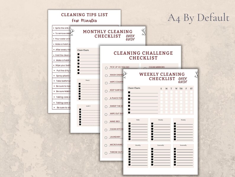 Ultimate Cleaning Checklist Bundle, Adhd Cleaning Schedule, Adaptive ...