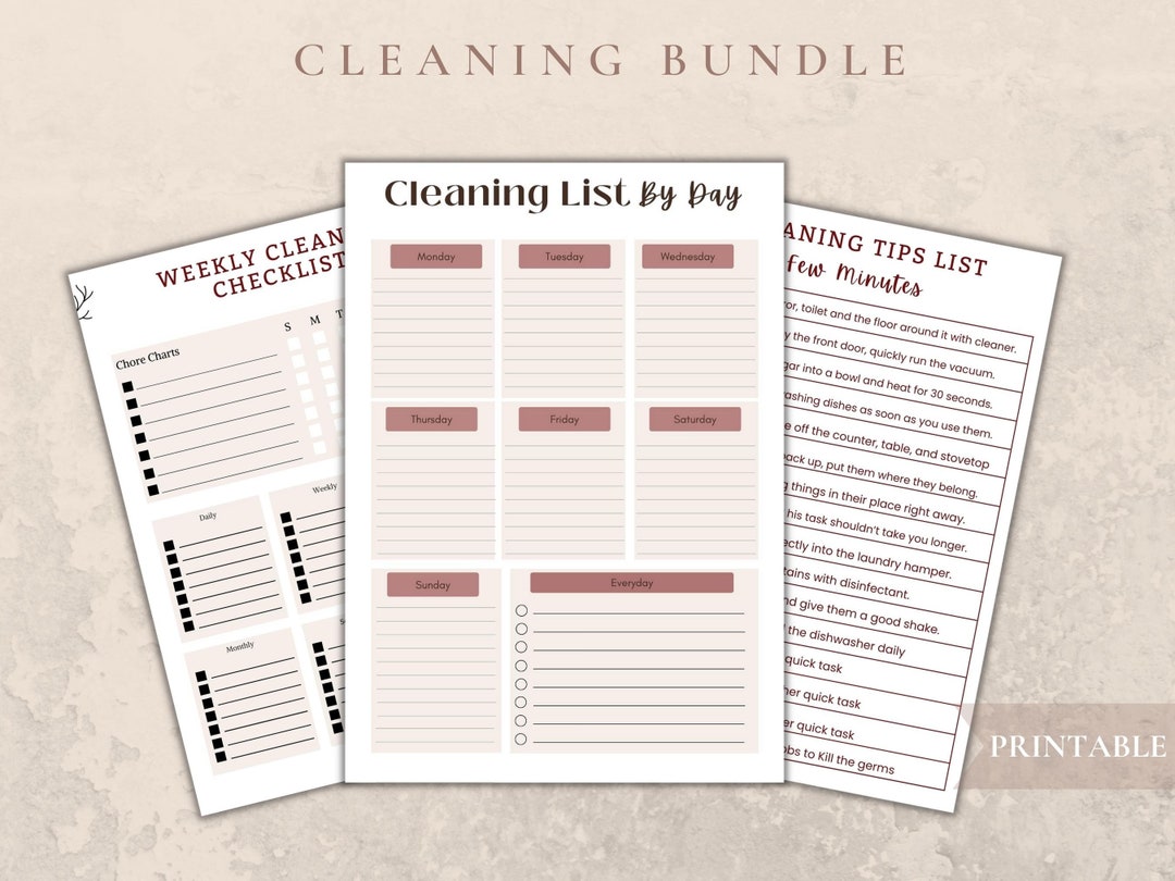 Ultimate Cleaning Checklist Bundle, Adhd Cleaning Schedule, Adaptive ...