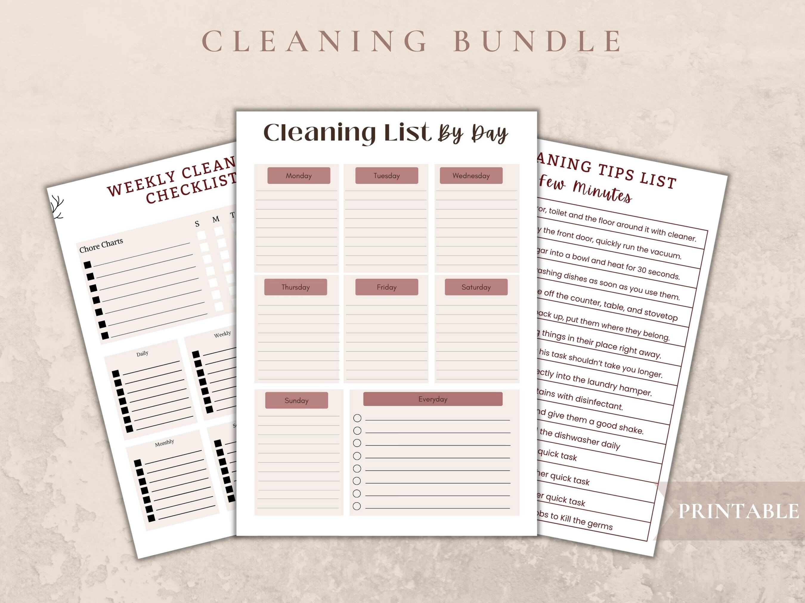 Ultimate Cleaning Checklist Bundle, Adhd Cleaning Schedule, Adaptive ...