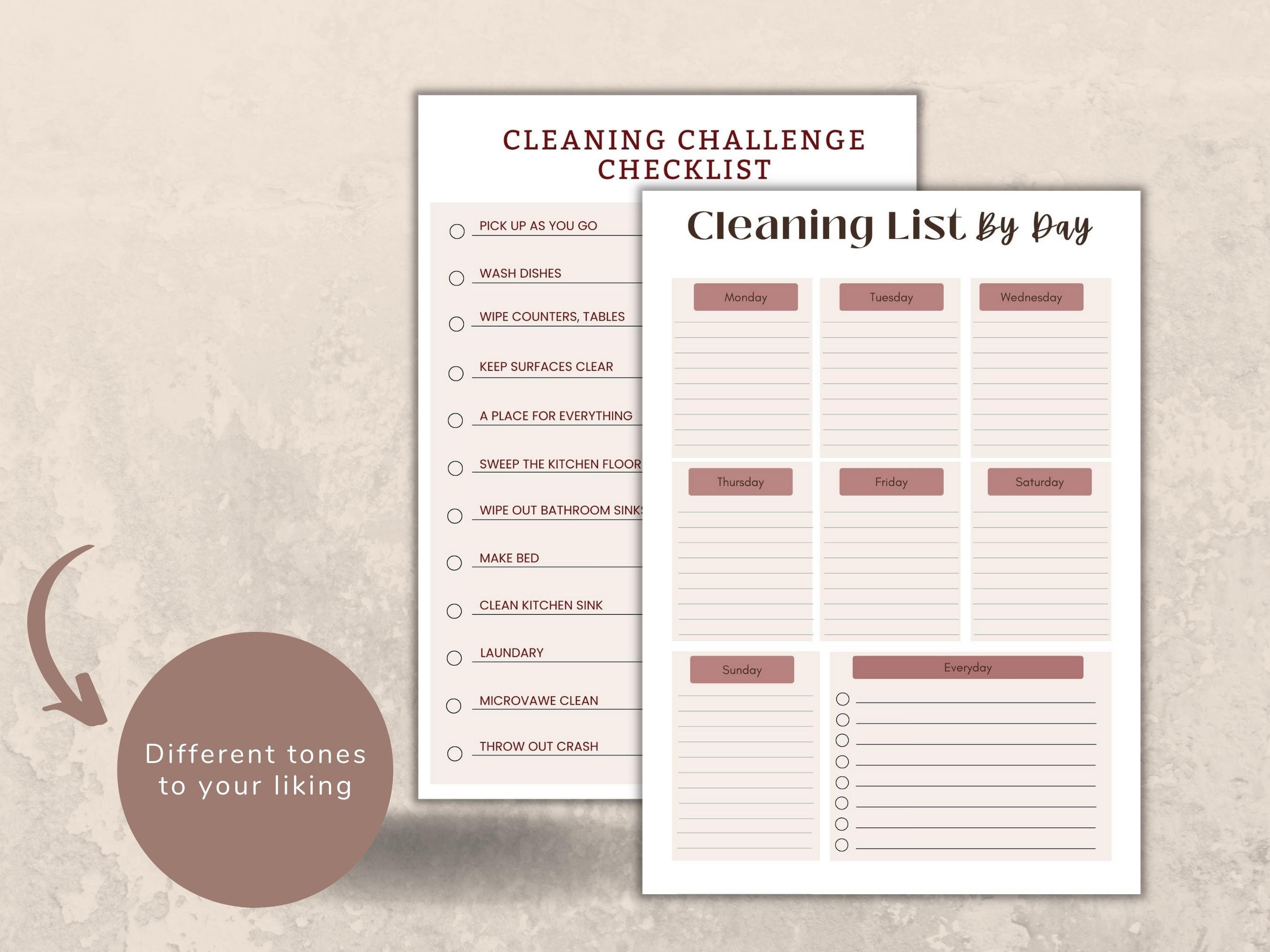 Ultimate Cleaning Checklist Bundle, Adhd Cleaning Schedule, Adaptive ...