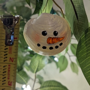 Frosty the Snowman Beach Shell Christmas Ornament - Etsy