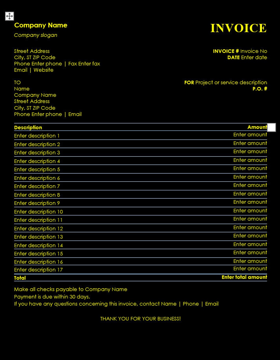Colorful Invoice Template, Simple Invoice Template, Colorful Template ...