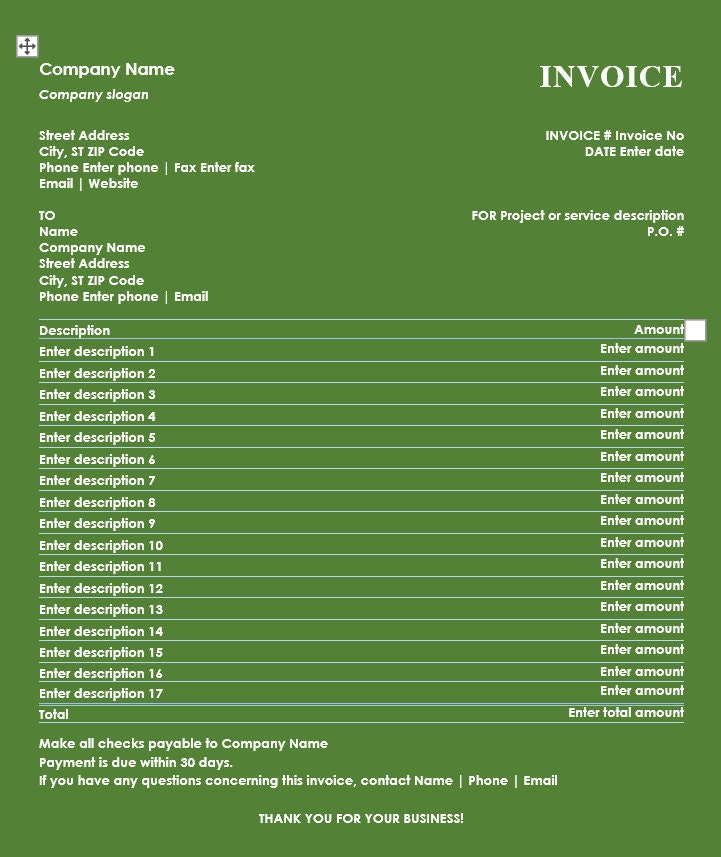 Colorful Invoice Template, Simple Invoice Template, Colorful Template ...