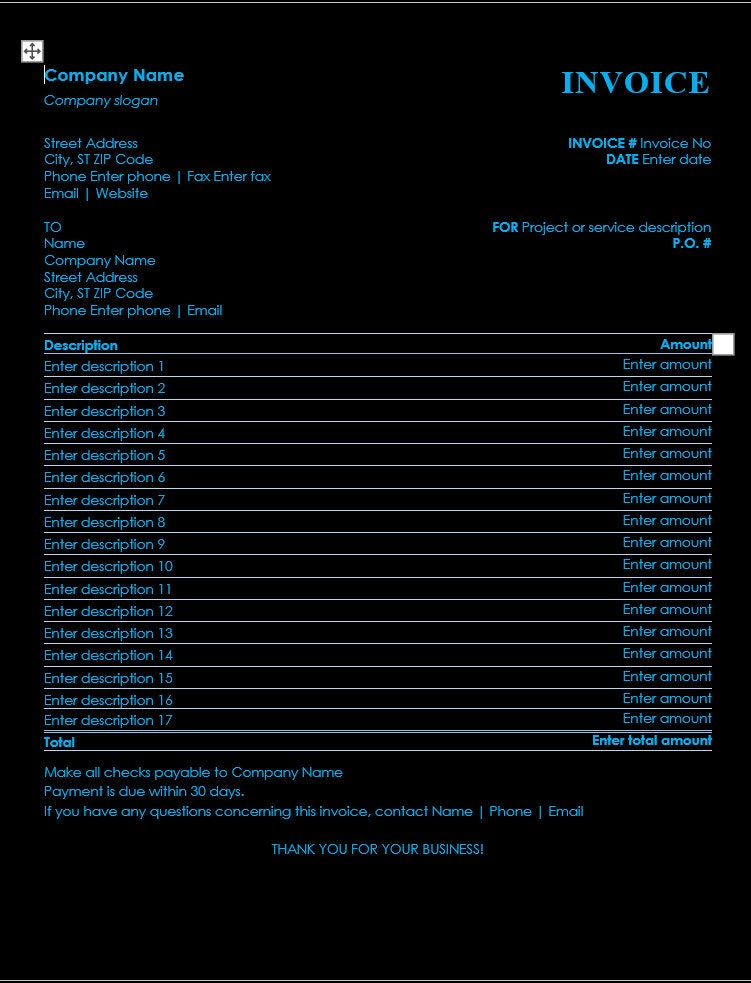 Colorful Invoice Template, Simple Invoice Template, Colorful Template ...