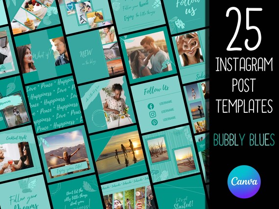 25 Instagram Post Templates Social Media Templates Canva | Etsy