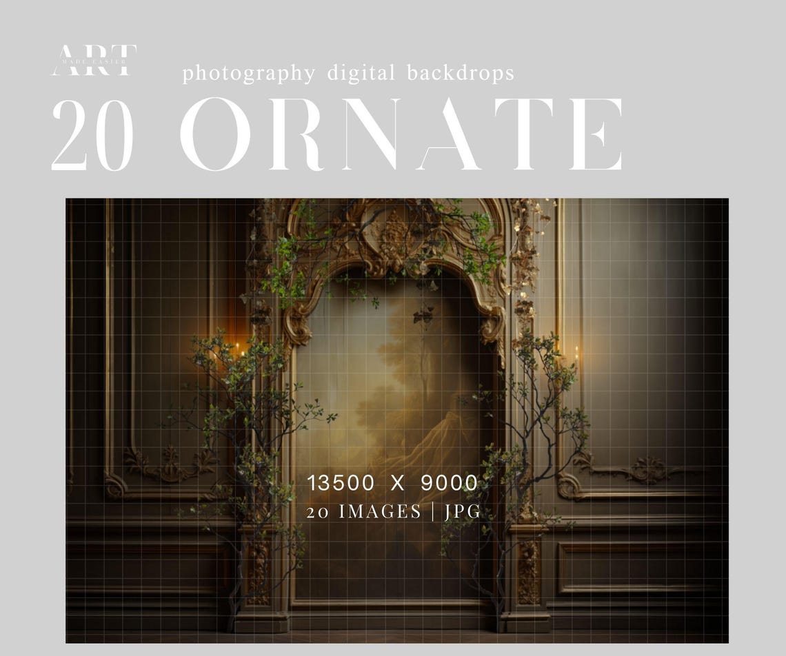Rococo Background Ornate Backdrop Baroque Interior Greenery Backdrop ...