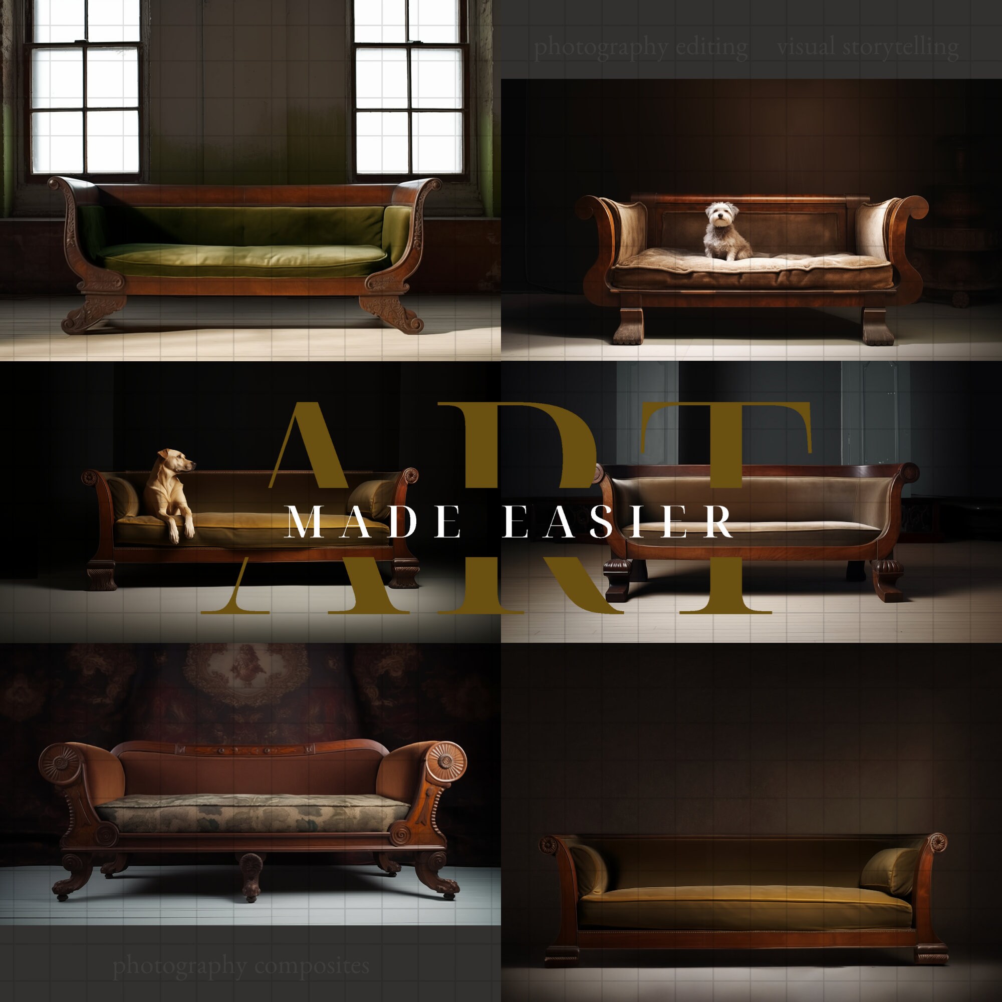 Sofa Digital Backdrop Animal Photoshop Dog Studio Backdrop Pet ...